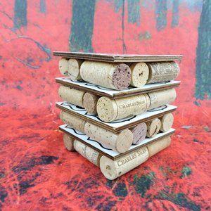 Accents | Route 66 Coaster Set Of 4 With Wine Cork Bottoms | Poshmark